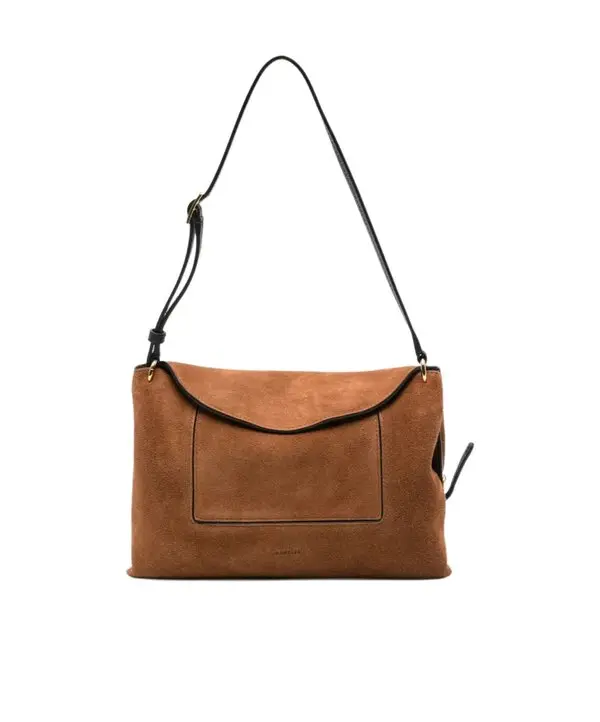 WANDLER Penelope Suede Shoulder Bag - Brown