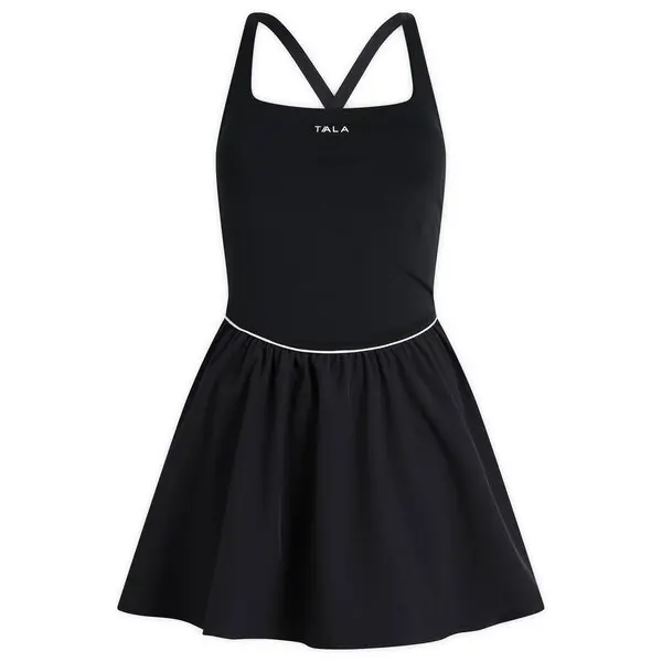 TALA Skinluxe Floaty Active Dress With Built-in Shorts - Shadow Black