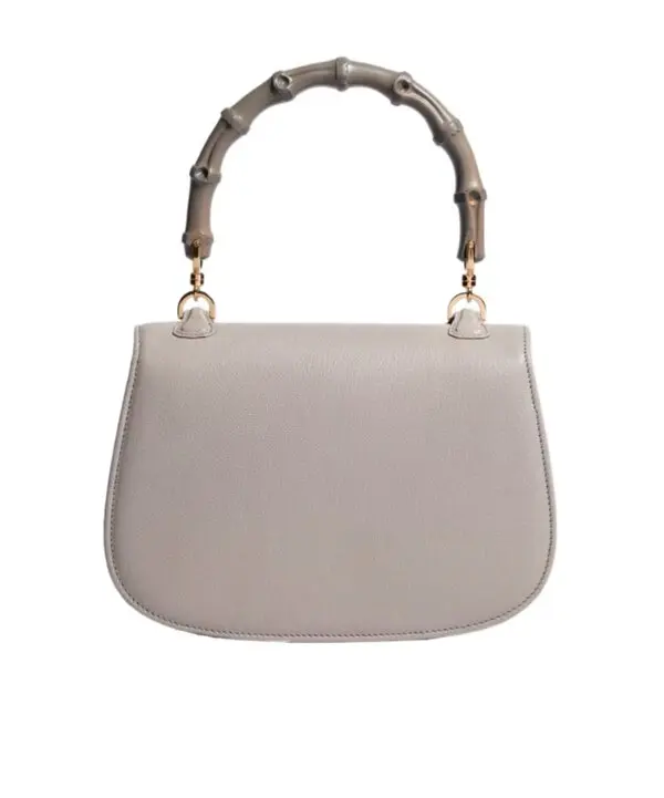 Gucci Bamboo 1947 Small Bag With Top Handle And Shoulder Strap - Grey