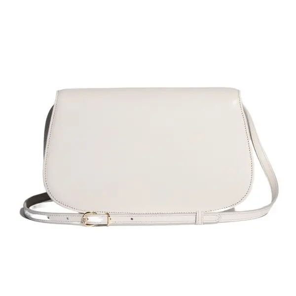 Gucci Bamboo Closure Shoulder Bag - White