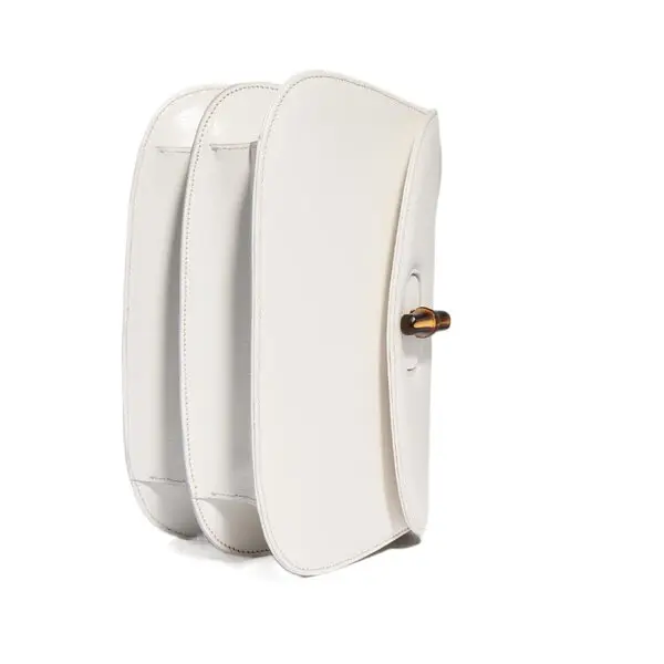 Gucci Bamboo Closure Shoulder Bag - White