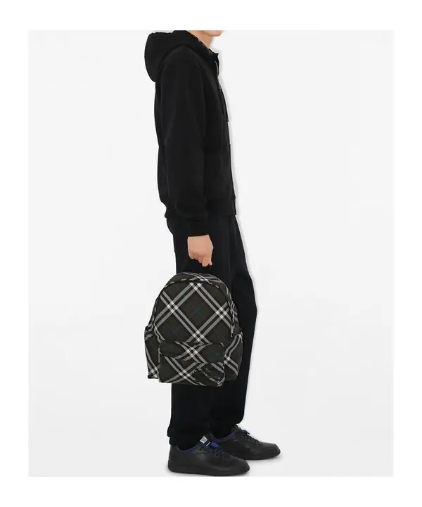 Burberry Zip-up Drawstring Hoodie With Equestrian Knight Motif - Black
