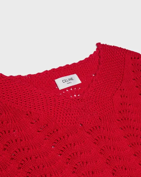 Celine Cotton Pointelle Knit Top