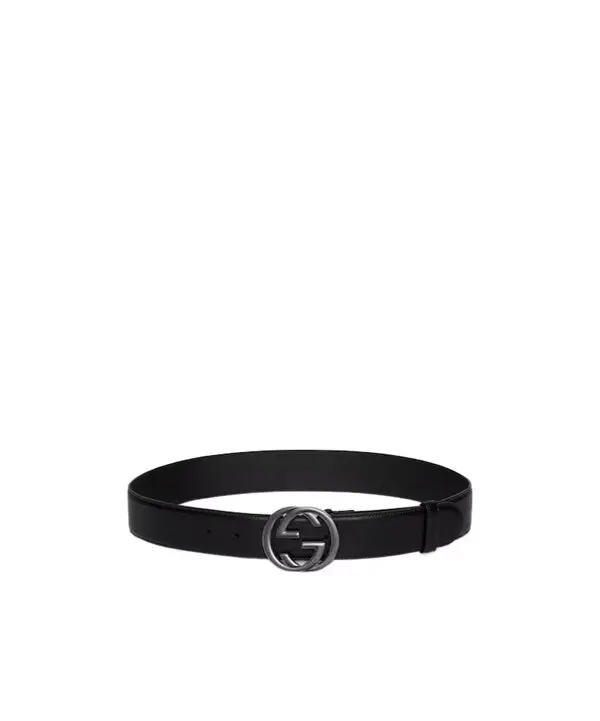 Gucci Interlocking G Buckle Belt - Black