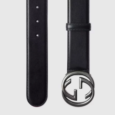Gucci Interlocking G Buckle Belt - Black