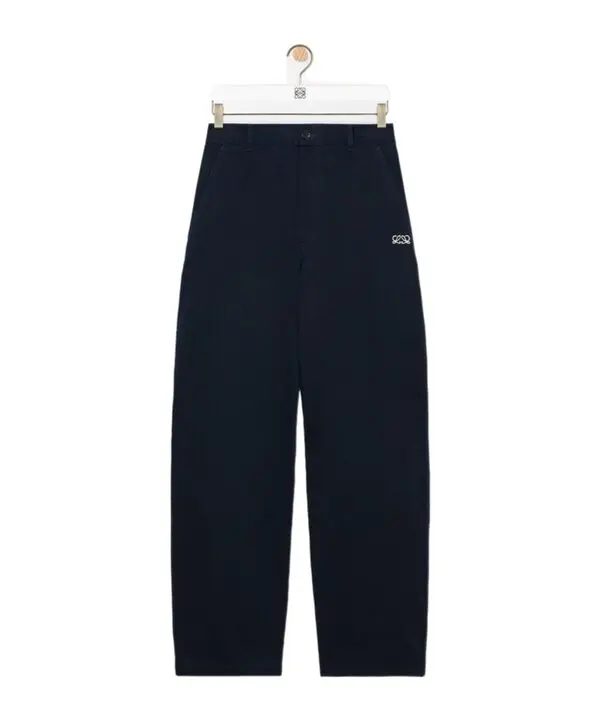 Loewe Trousers In Cotton - Black