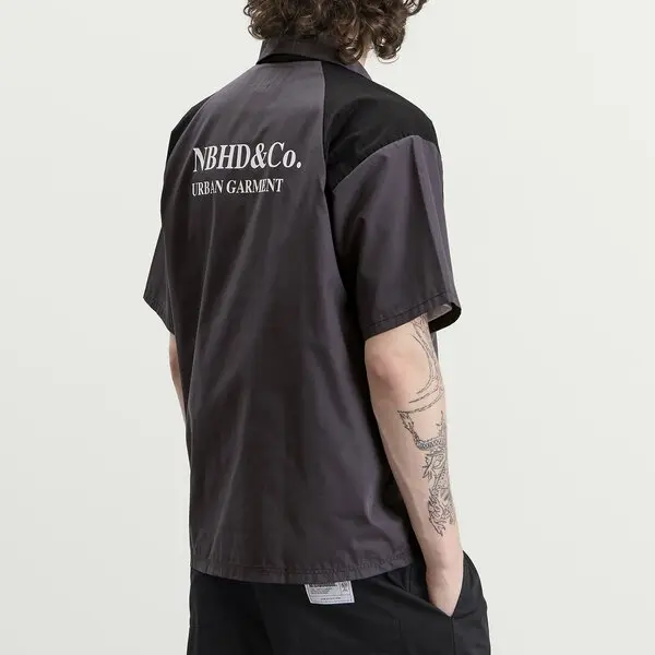 NEIGHBORHOOD Classic 2-tone Short Sleeve Work Shirt 2 - Black