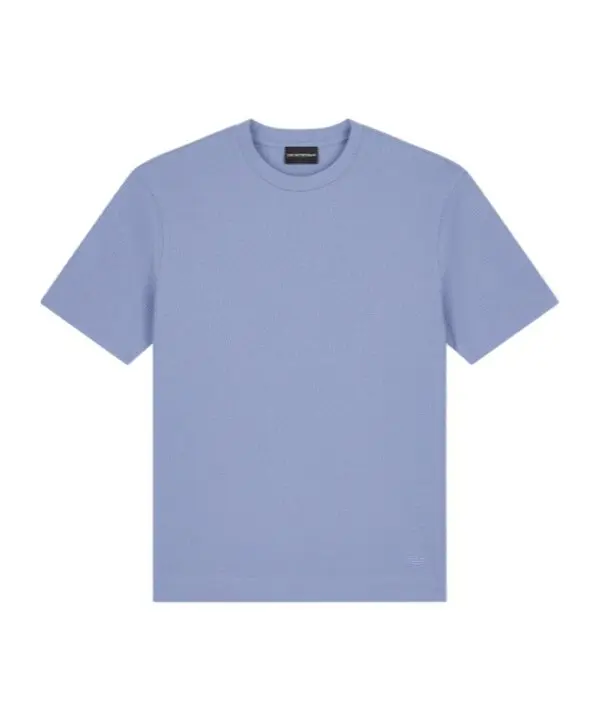 Emporio Armani T-shirt With Regular Fit In Cotton Jacquard Jersey - Light Blue
