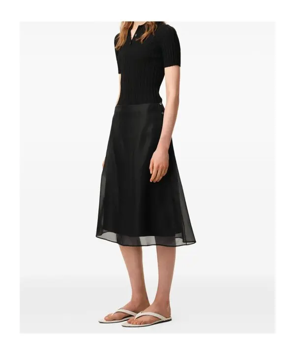 Ami Midi Sheer A-line Midi Skirt