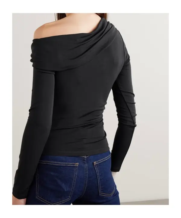 Veronica Beard Lozea Asymmetric Embellished Stretch-mesh Top