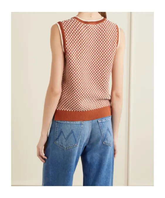 Varley Jenson Two-tone Knitted Cotton Vest