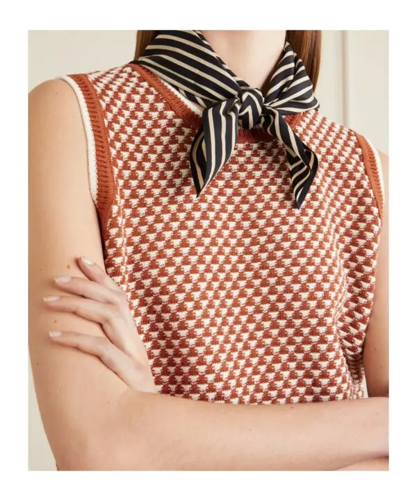 Varley Jenson Two-tone Knitted Cotton Vest