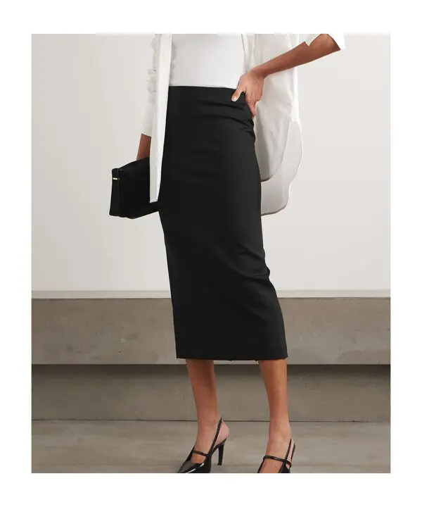 Max Mara Brandy Knitted Midi Skirt - Black