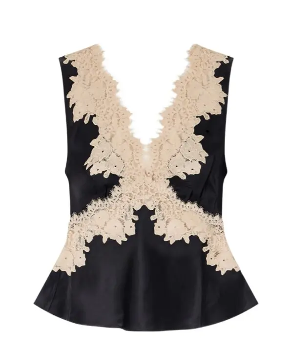 Rixo Lace-trimmed Sleeveless Vest