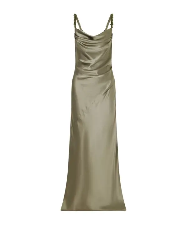Balmain Embellished Slit Dress - Green