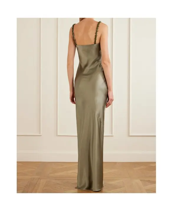 Balmain Embellished Slit Dress - Green