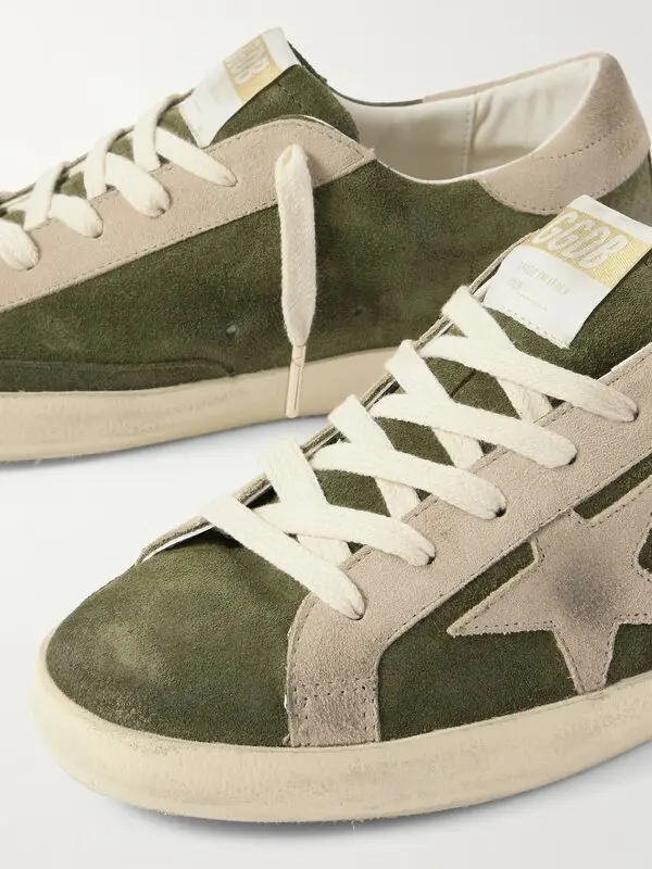 GOLDEN GOOSE Super-star Distressed Suede Sneakers - Nude