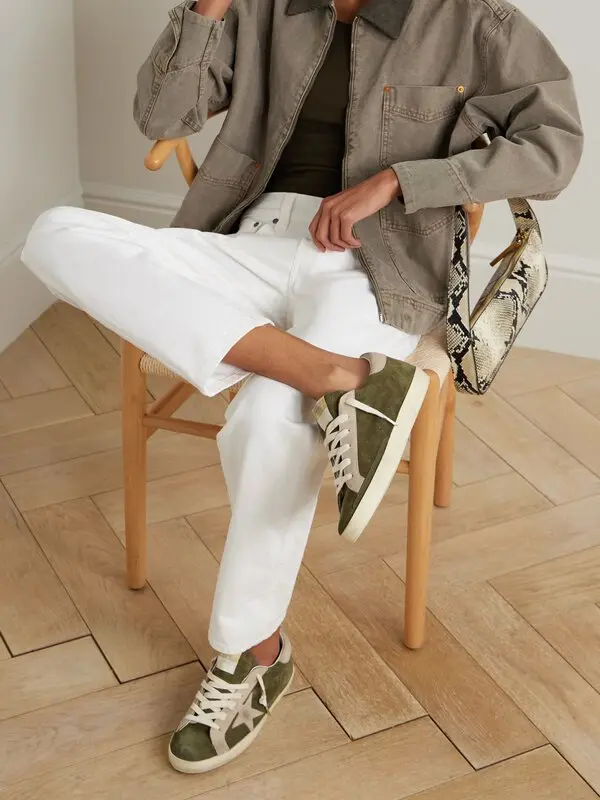 GOLDEN GOOSE Super-star Distressed Suede Sneakers - Nude