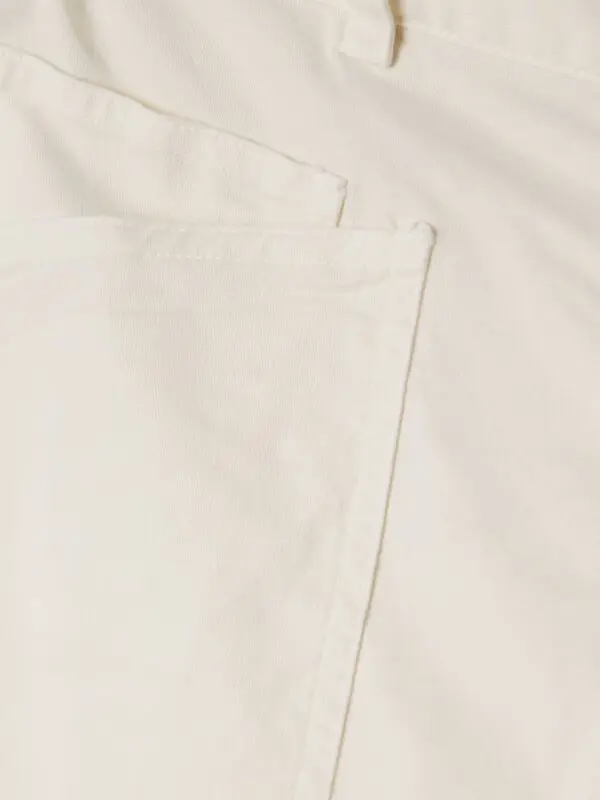 NILI LOTAN Shon Cotton-blend Twill Barrel-leg Pants - Ivory