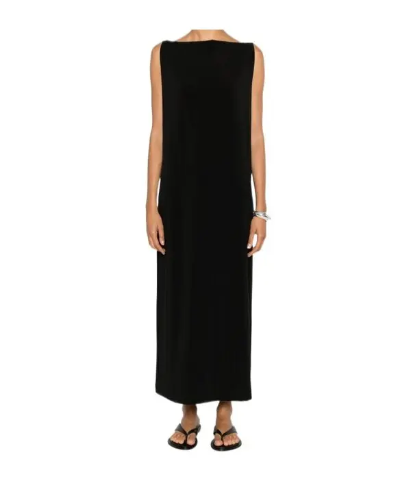 Issey Miyake Sleeveless Boat-neck Midi Dress