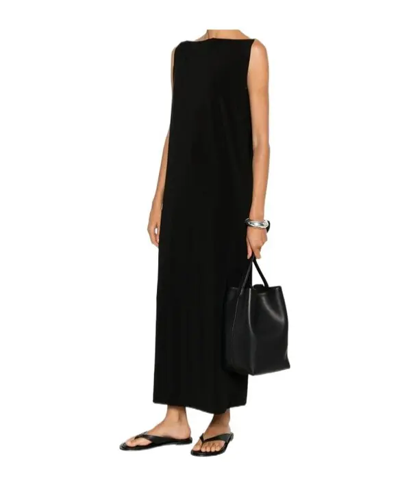 Issey Miyake Sleeveless Boat-neck Midi Dress