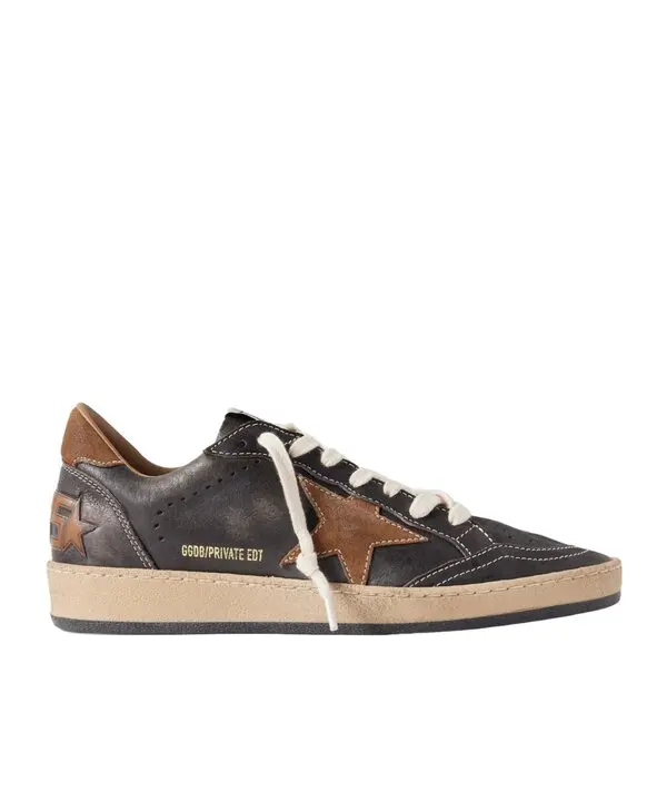 GOLDEN GOOSE Round Toe Low Top Sneakers - Black