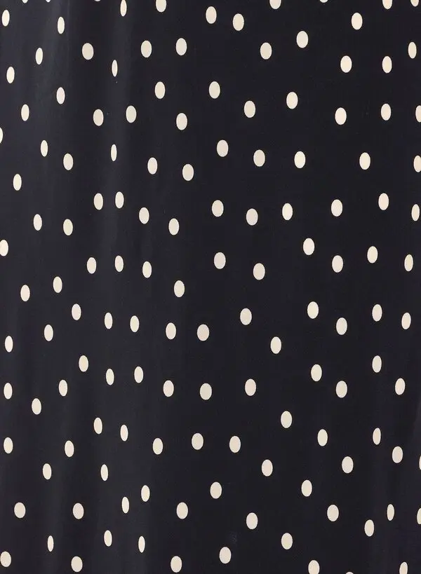Rixo Polka Dot V-neck Midi Dress With Crochet Lace Trim - Black
