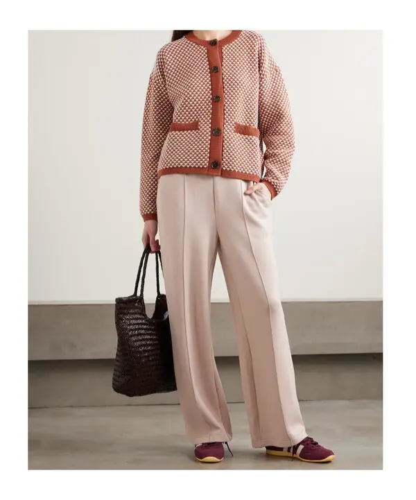Varley Elmwick Jacquard-knit Cotton Cardigan - Maple Color
