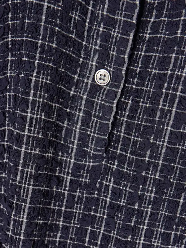 Veronica Beard Benedetta Checked Seersucker Polo Shirt
