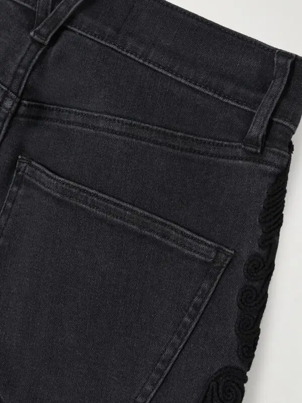 Veronica Beard Crosbie High-rise Embroidered Wide-leg Jeans
