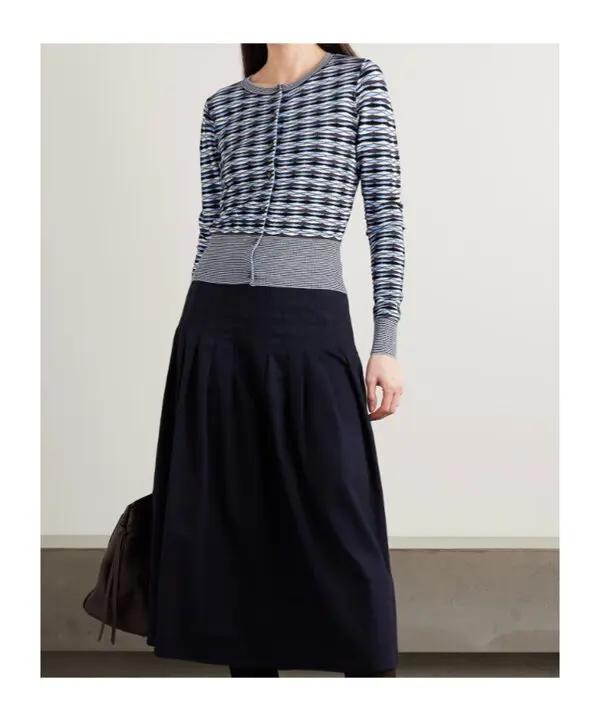 Veronica Beard Cambria Cropped Jacquard-knit Cardigan - Gray