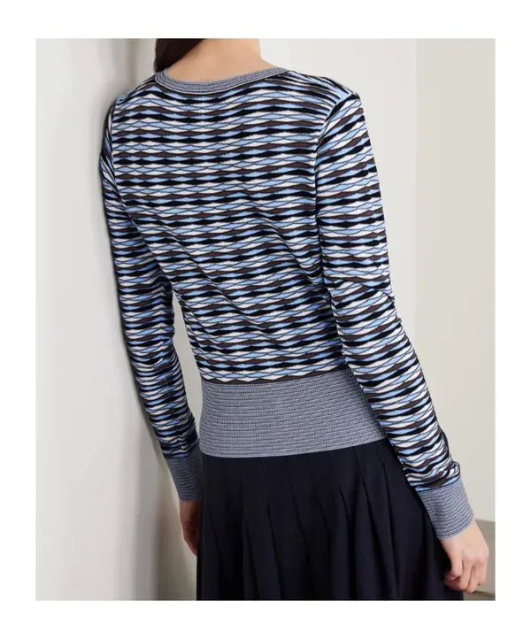 Veronica Beard Cambria Cropped Jacquard-knit Cardigan - Gray