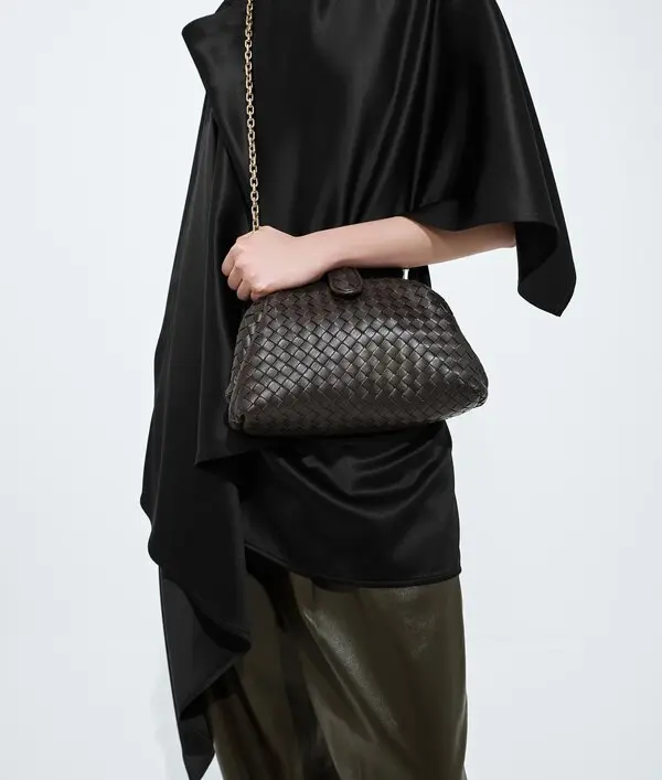 Bottega Veneta Small Lauren 1980 Clutch With Metal Chain Strap