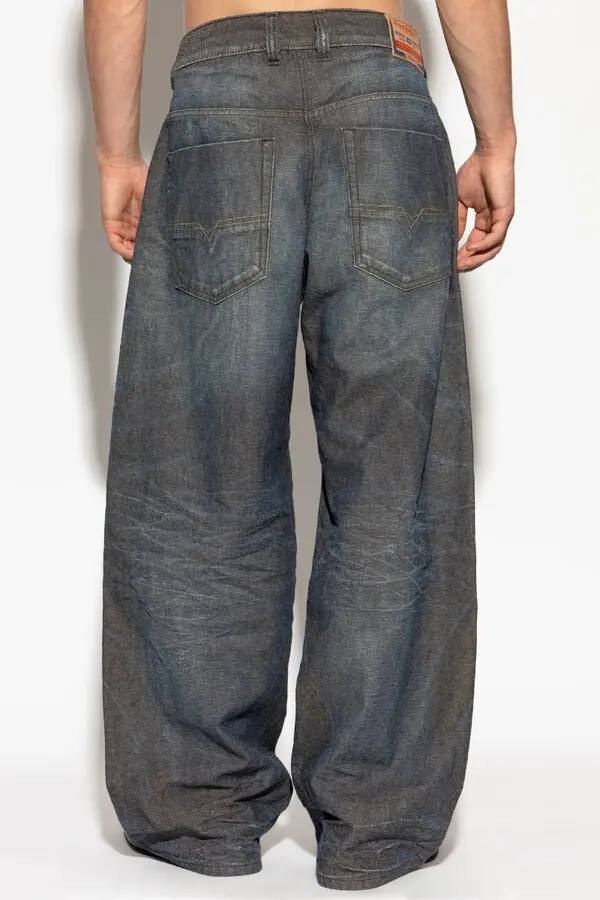 DIESEL® Wide-leg Jeans With Washed Effect