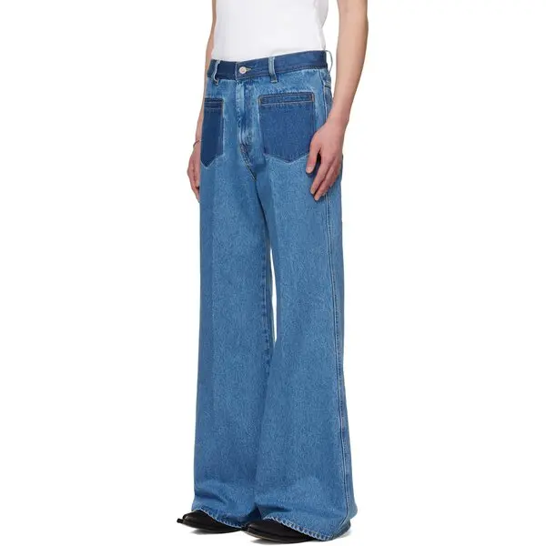 LU'U DAN Bruce Lee Collaboration Nocturnal Flare Jeans - Blue