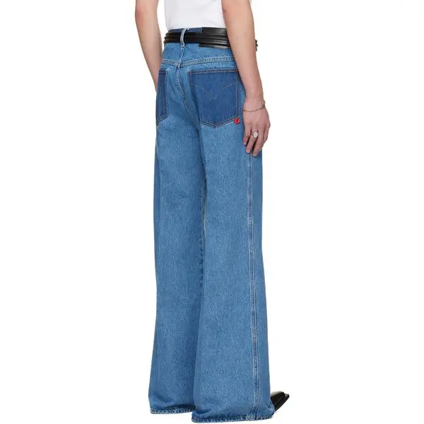 LU'U DAN Bruce Lee Collaboration Nocturnal Flare Jeans - Blue