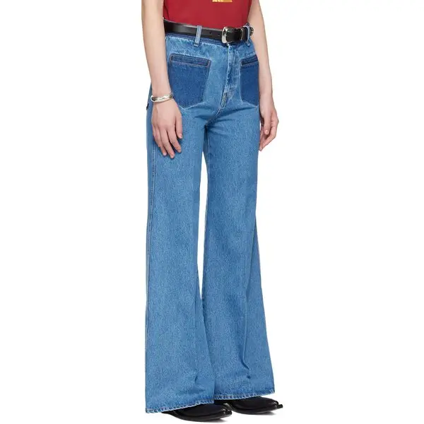 LU'U DAN Bruce Lee Collaboration Nocturnal Flare Jeans - Blue