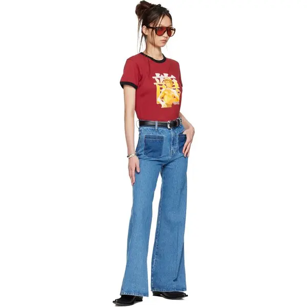 LU'U DAN Bruce Lee Collaboration Nocturnal Flare Jeans - Blue