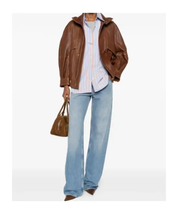 Nour Hammour Patchwork Leather Jacket