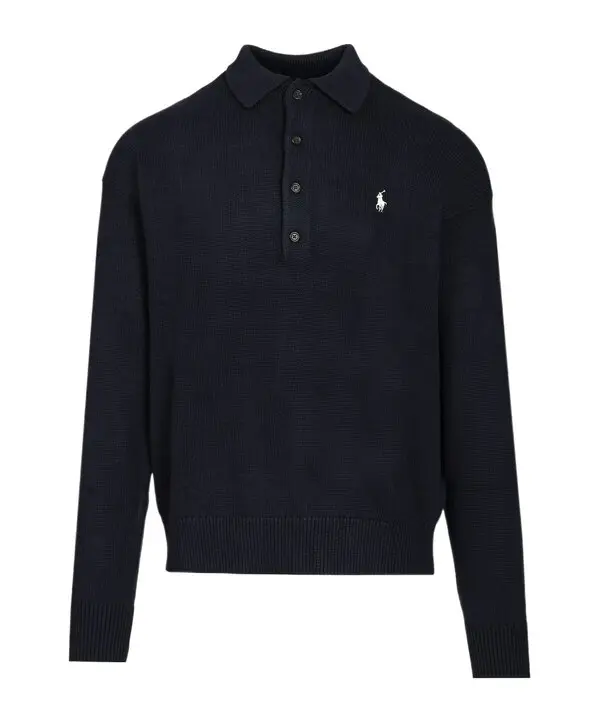 Polo Ralph Lauren Sweater With Embroidered Flag Detail - Black