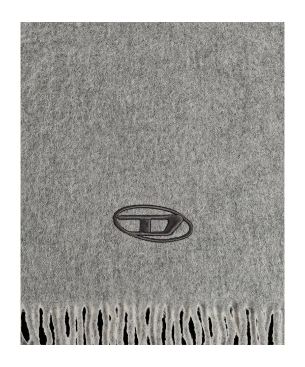 DIESEL® Logo-embroidery Fringed-edge Scarf