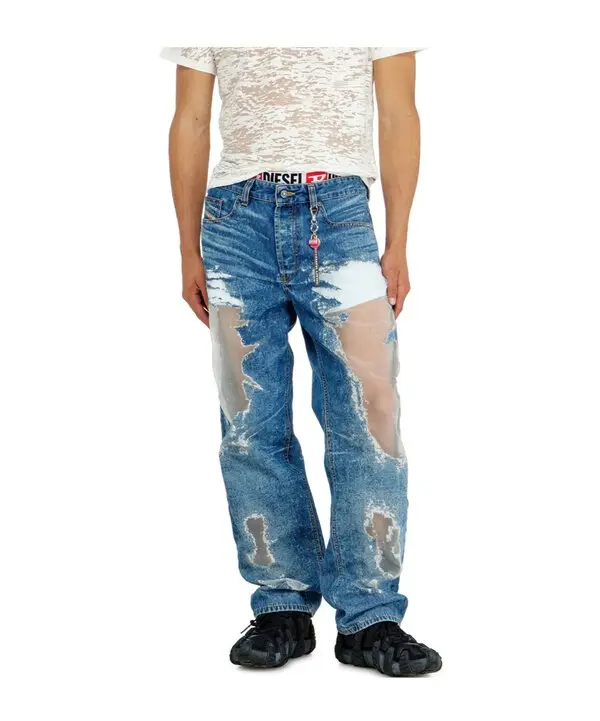 DIESEL® D-macs Distressed Mesh-panel Jeans