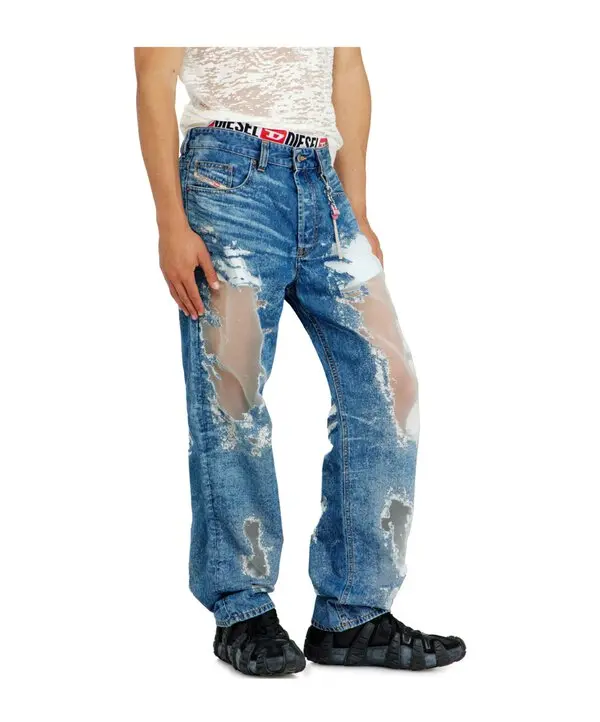 DIESEL® D-macs Distressed Mesh-panel Jeans