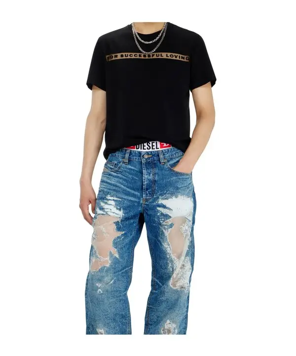 DIESEL® X Tinder Logo-print Sheer-panel T-shirt