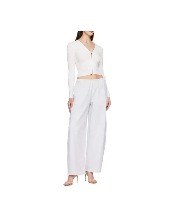 Alexander Wang Relaxed Fit Straight-leg Pants With Crystal Detailing - Light Heather Ash
