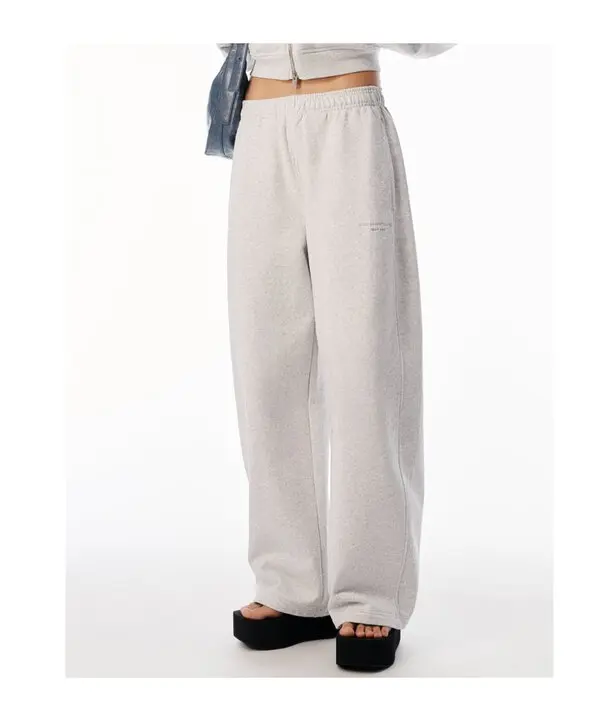 Alexander Wang Relaxed Fit Straight-leg Pants With Crystal Detailing - Light Heather Ash
