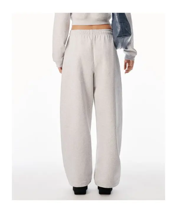Alexander Wang Relaxed Fit Straight-leg Pants With Crystal Detailing - Light Heather Ash