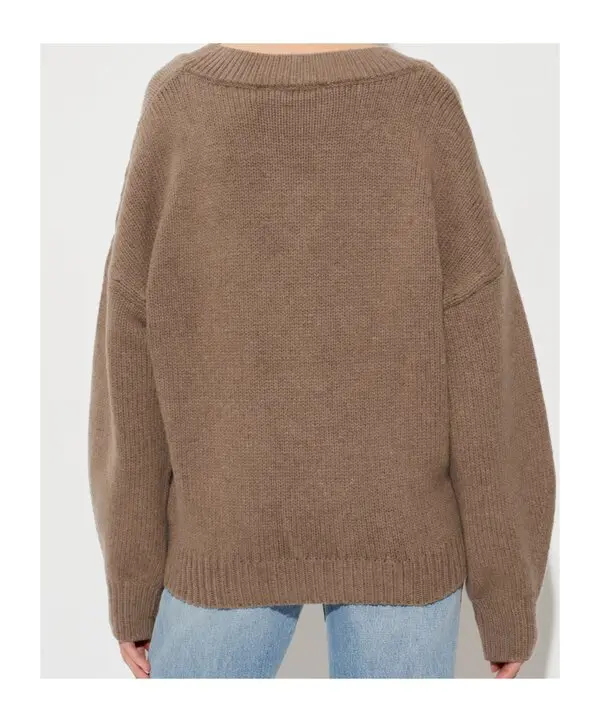 ROTATE BY BIRGER CHRISTENSEN V-neck Long Sleeve Knitted Sweater - Brown