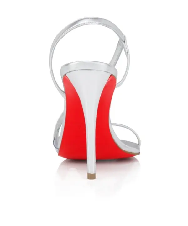 CHRISTIAN LOUBOUTIN Rosa Z Stiletto Heel Sandals - Silver