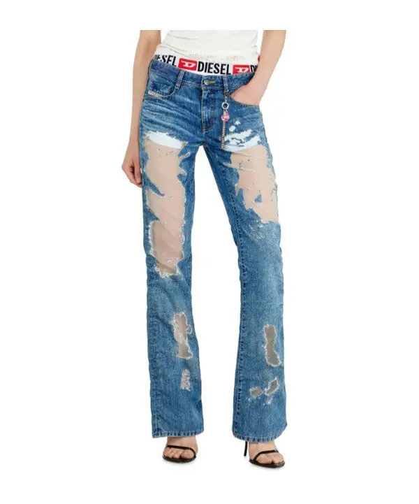 DIESEL® X Tinder 1969 D-ebbey Distressed-effect Jeans